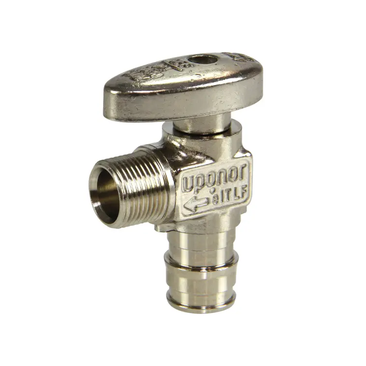Uponor 1/2" ProPEX x 3/8" OD Compression LF Brass Angle Stop Valve ...